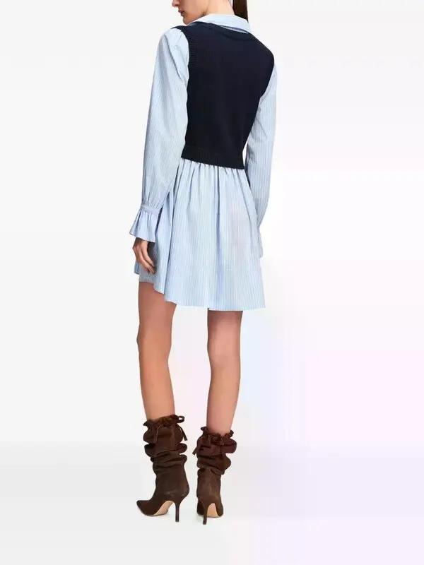 Cinq À Sept Patsy Striped Layered-effect Mini Dress