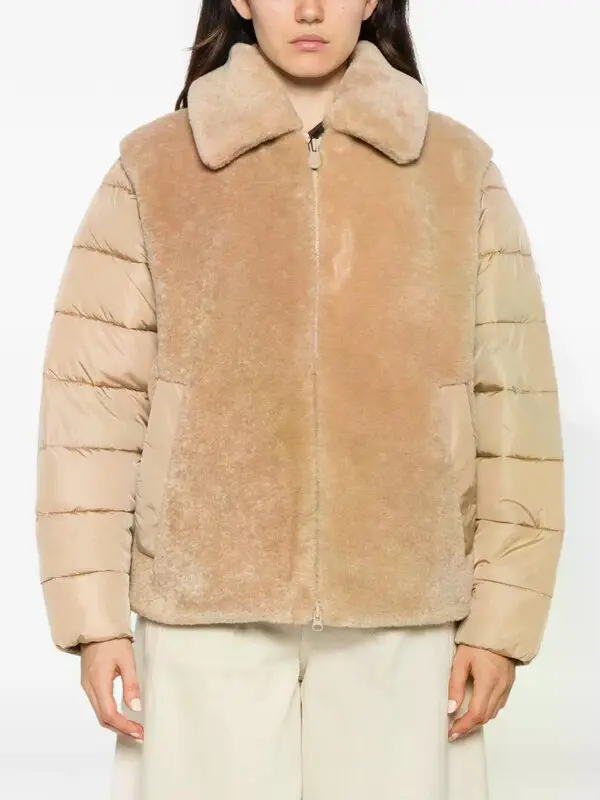 SAVE THE DUCK Faux-fur Panelled Puffer Coat