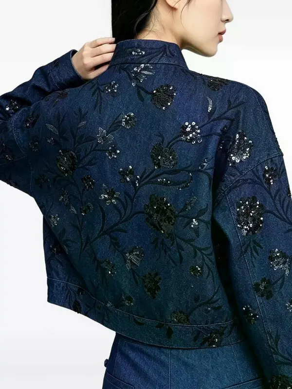 QIPOLOGY Tang Sequinned Cropped Jacket