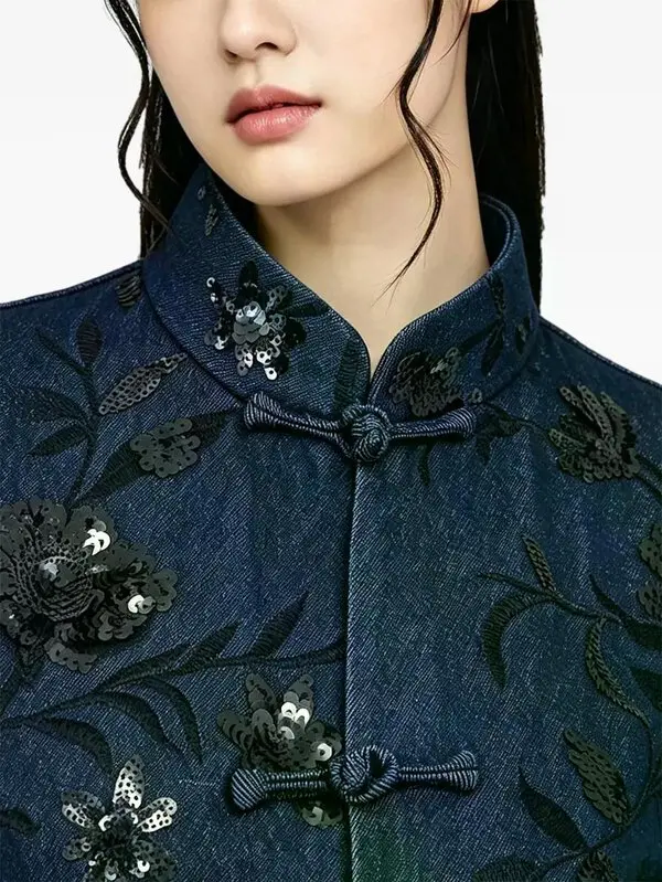 QIPOLOGY Tang Sequinned Cropped Jacket