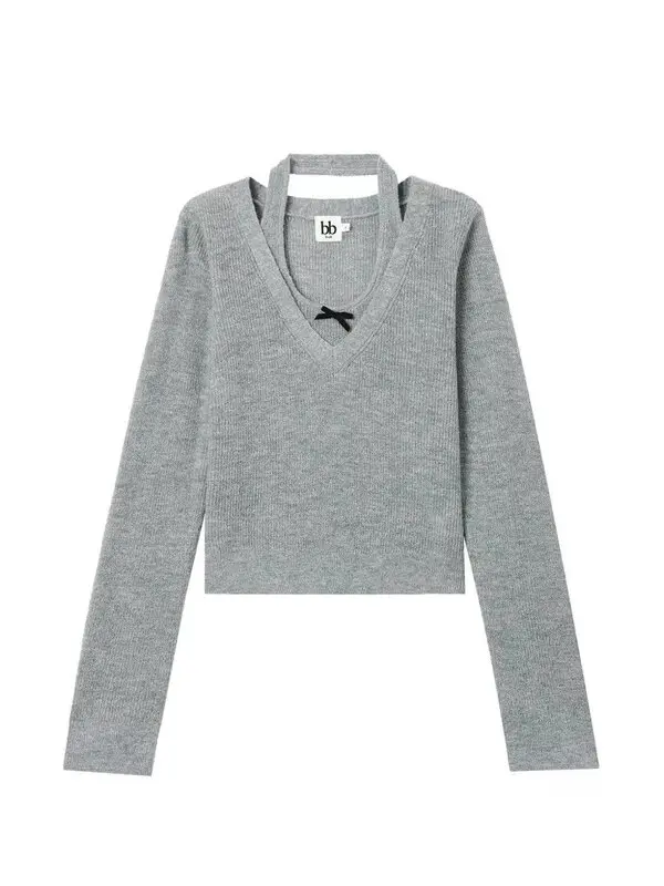 B+AB Bow-detail Layered-effect Sweater