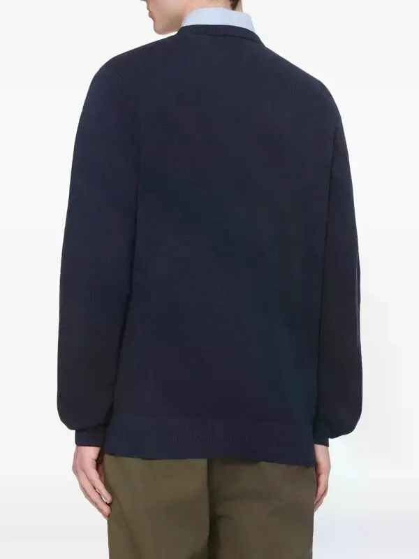 Fred Perry Piqué Logo-embroidered Waffle-knit Sweater