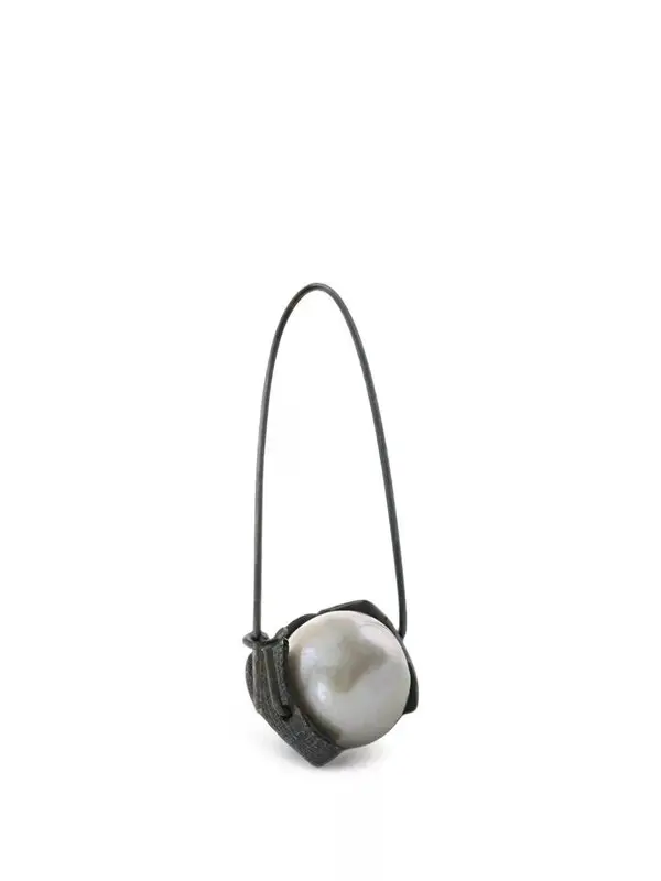 DETAJ Baroque Freshwater Pearl-embellished Safety-pin Earrings - Silver