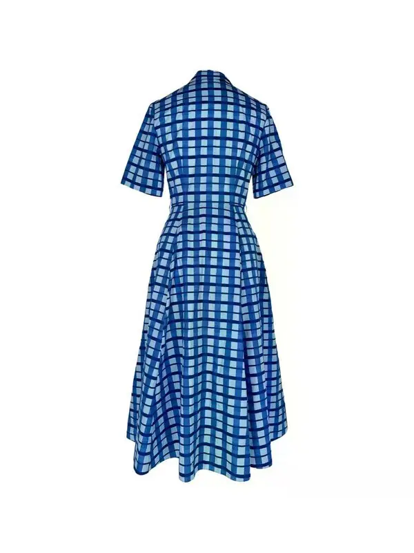 EMILIA WICKSTEAD Rubie Checked Midi Shirt Dress