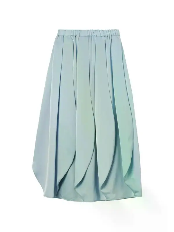 ENFOLD Draped Pleated Midi Skirt