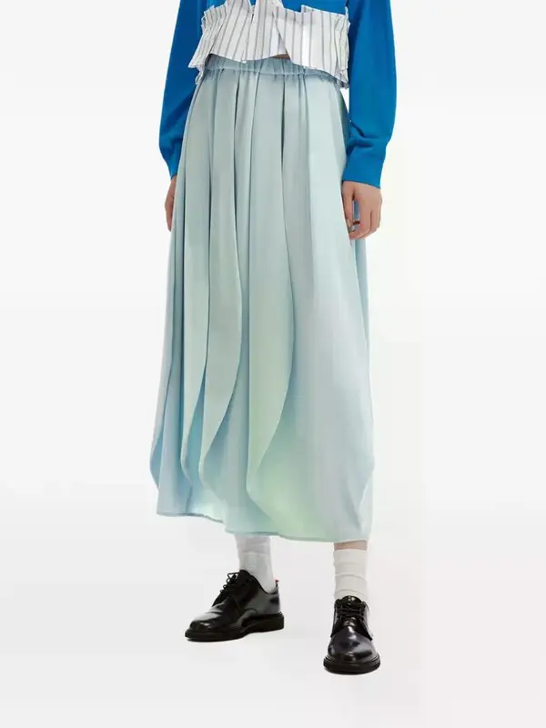 ENFOLD Draped Pleated Midi Skirt