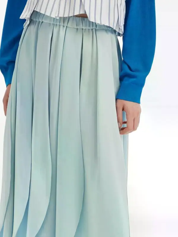 ENFOLD Draped Pleated Midi Skirt