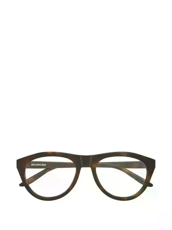 Balenciaga Tortoiseshell-effect Round-frame Glasses