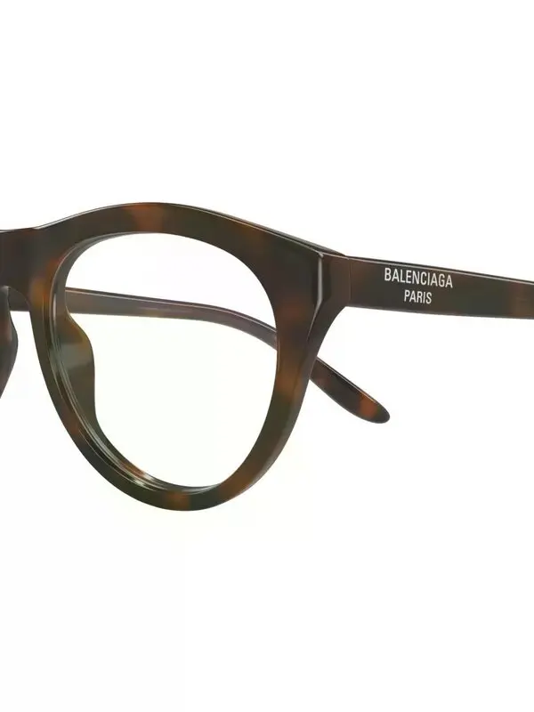 Balenciaga Tortoiseshell-effect Round-frame Glasses