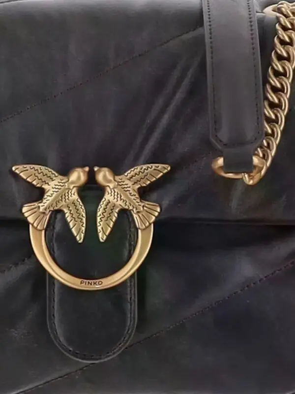 Pinko Love Birds Quilted-design Shoulder Bag
