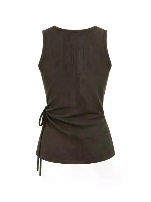 LISA YANG Ribbed Wrap Top - Brown