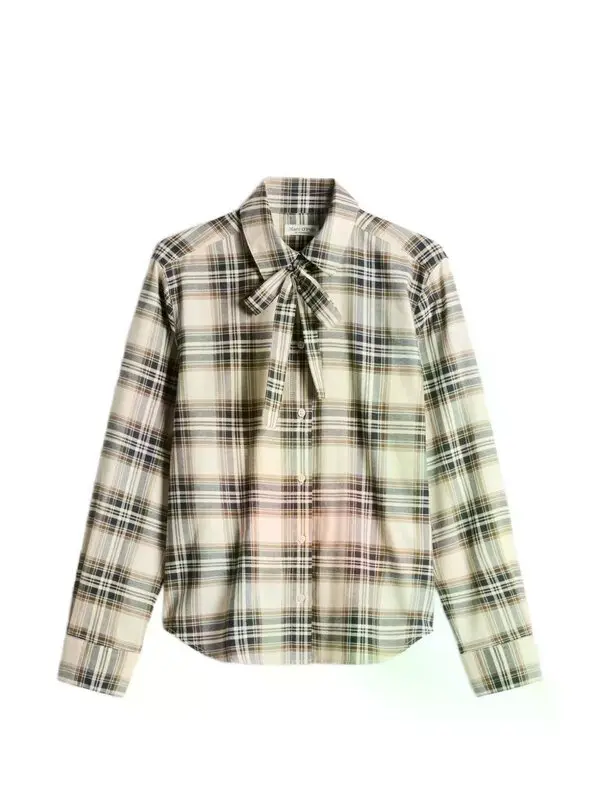 Marc O'polo Check-pattern Pussy-bow Blouse - Neutrals