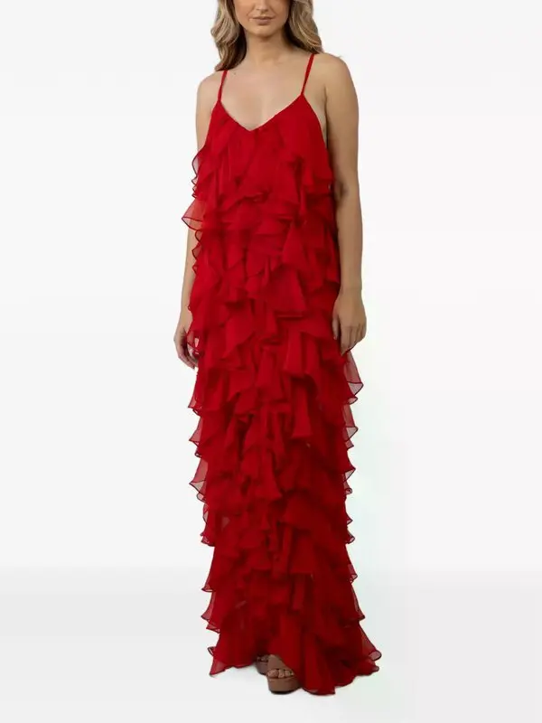MONARH Ruffled Tiered Maxi Dress
