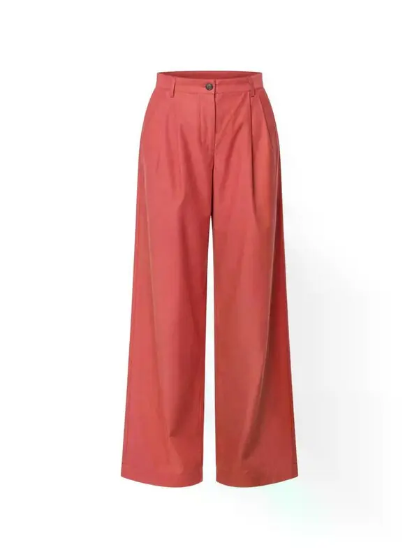 ECOALF Pleated Wide-leg Trousers - Red
