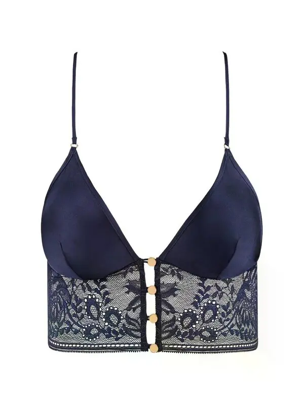 AUBADE Midnight Whisper Lace-trim Pyjama Top - Blue
