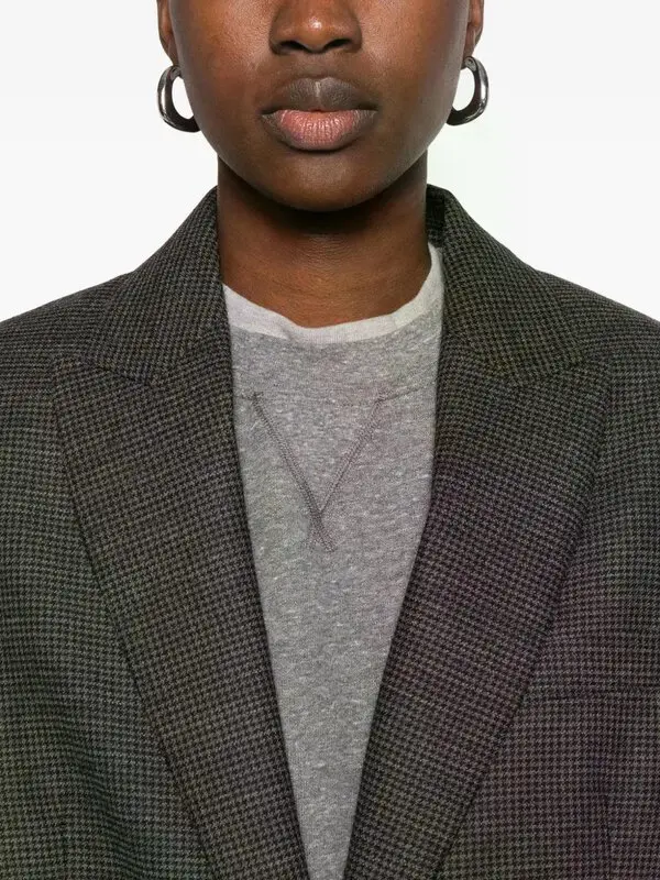 Closed Check-pattern Single-breasted Blazer
