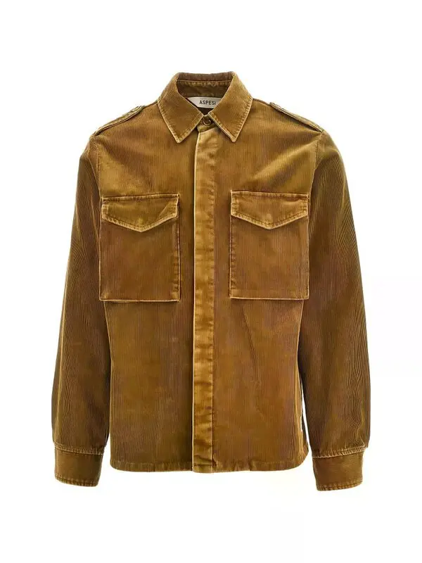 Aspesi Corduroy Pocket-detail Shirt - Brown
