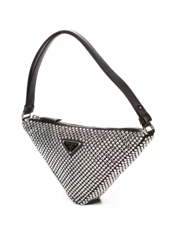 Prada Triangle Crystal-embellished Shoulder Bag