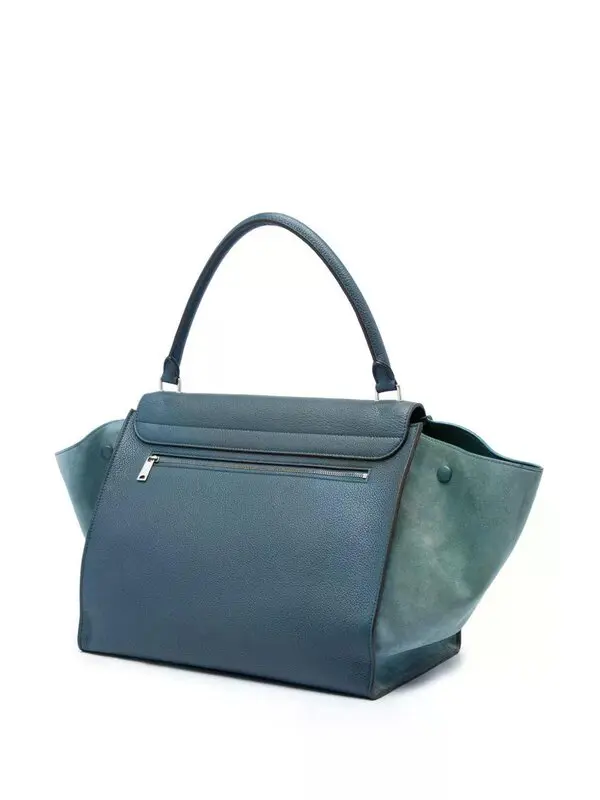 Celine 2012 Large Drummed Calfskin And Suede Trapeze Satchel