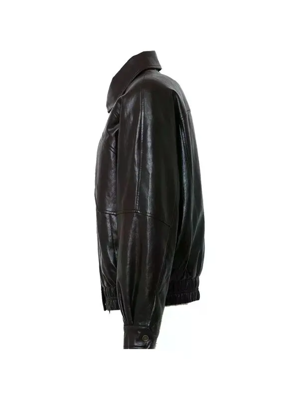 SWORD 6644 Asymmetric Faux-leather Jacket