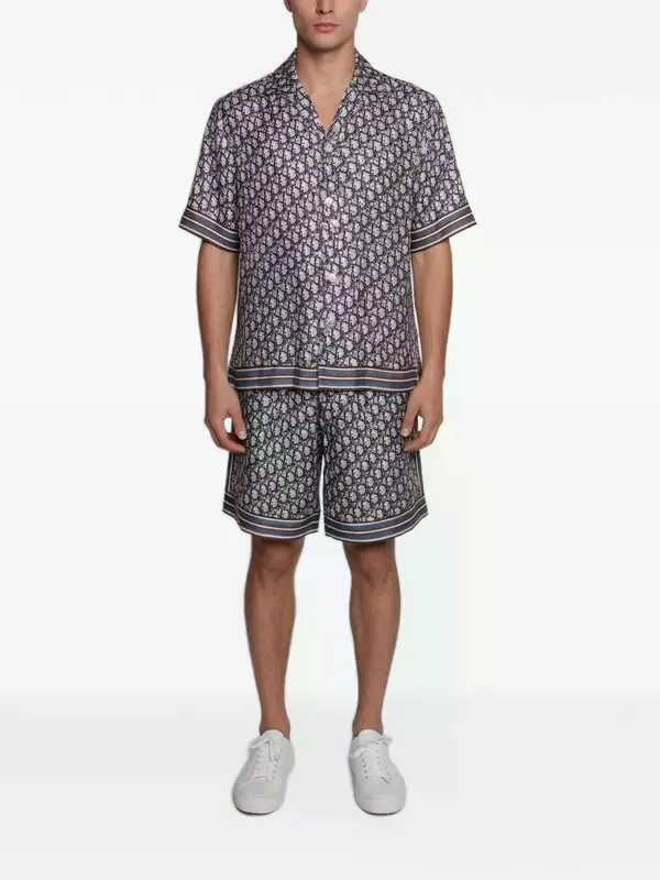 Dior Pixel Oblique Print Silk Set