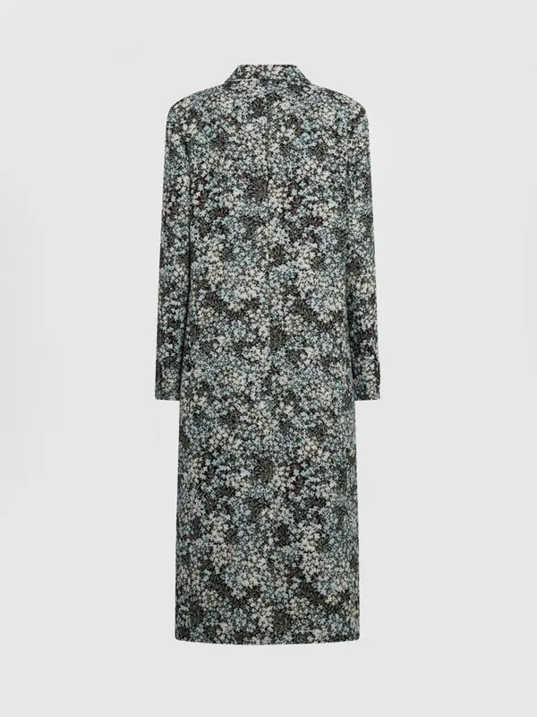 Dries Van Noten Floral Jacquard Double-breasted Long Coat