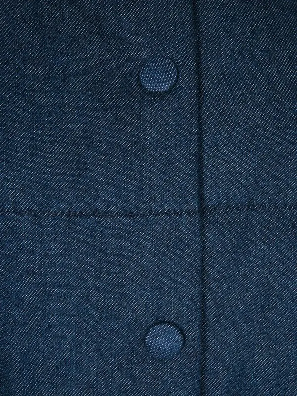 JACOB COHЁN Quilted Cotton Denim Bomber Jacket With Funnel Neck