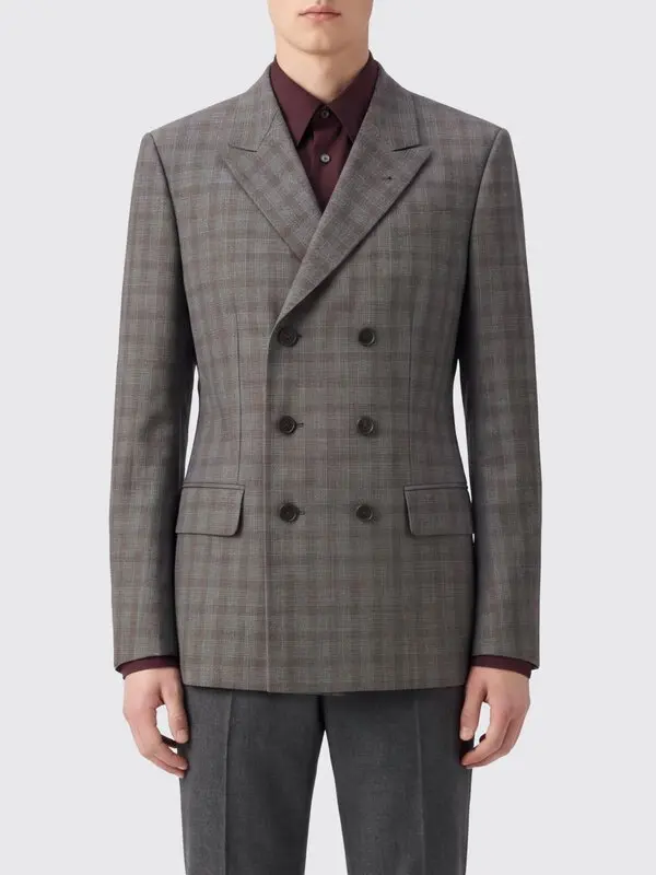 Dries Van Noten Tartan Wool Double-breasted Blazer With Peak Lapels