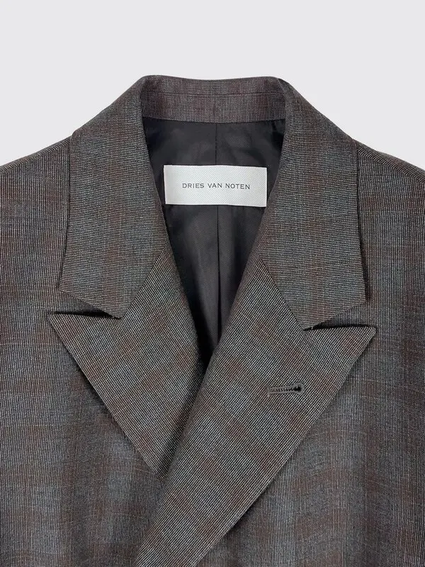 Dries Van Noten Tartan Wool Double-breasted Blazer With Peak Lapels