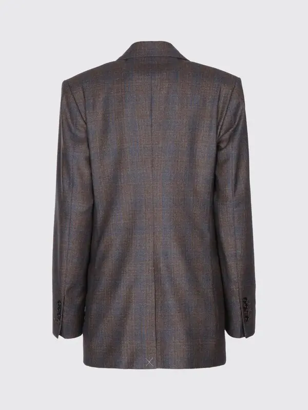 JACOB COHЁN Cropped Double-breasted Blazer In Tartan Fabric With Peak Lapels