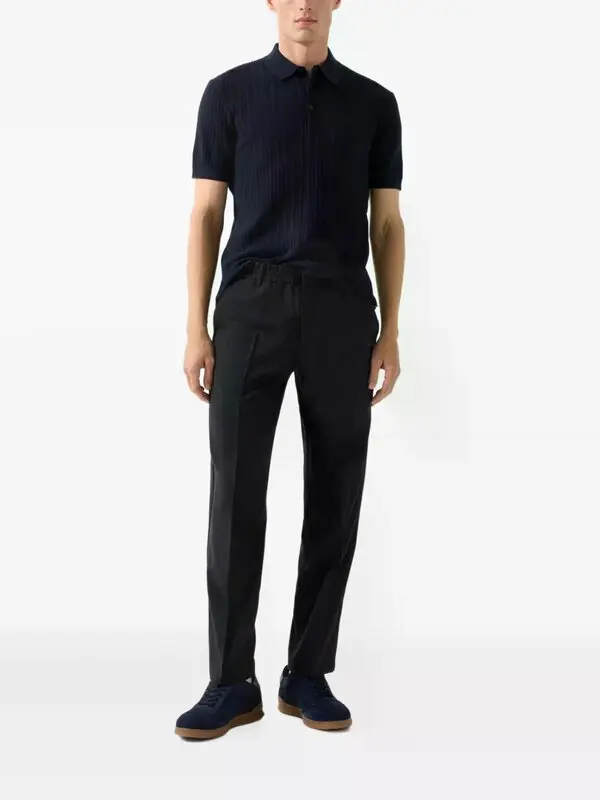 Bogner Tobias Ribbed-knit Polo Shirt