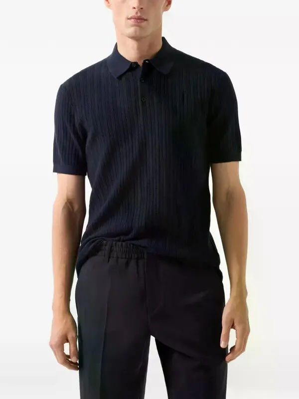 Bogner Tobias Ribbed-knit Polo Shirt