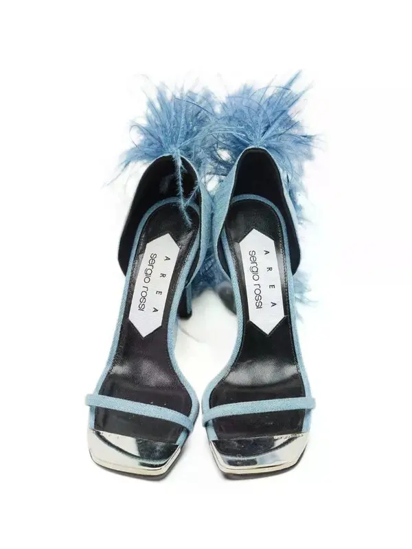 SERGIO ROSSI Amazona Denim Sandals - Blue