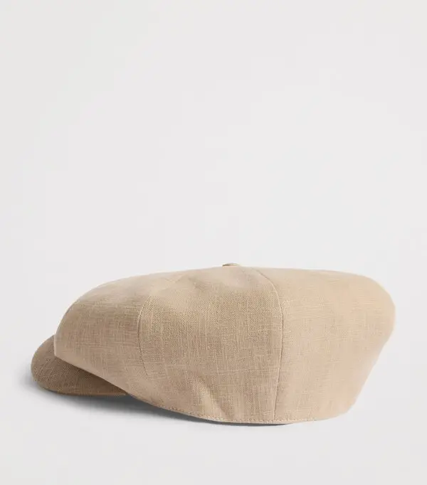 SWAINE Linen Bakerboy Cap - Beige