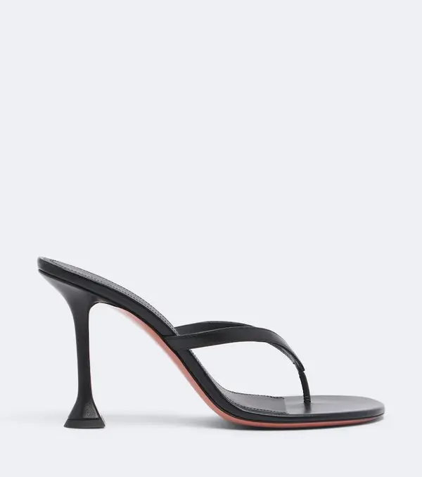 Amina Muaddi Juliette Leather Thong Sandals