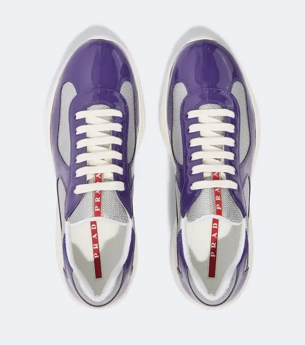 Prada America's Cup Leather-trimmed Sneakers