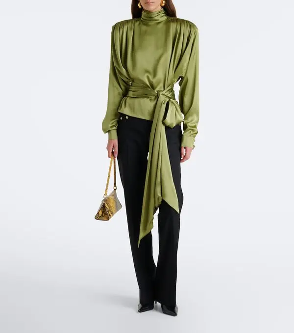 Balmain Virgin Wool Gabardine Straight Pants