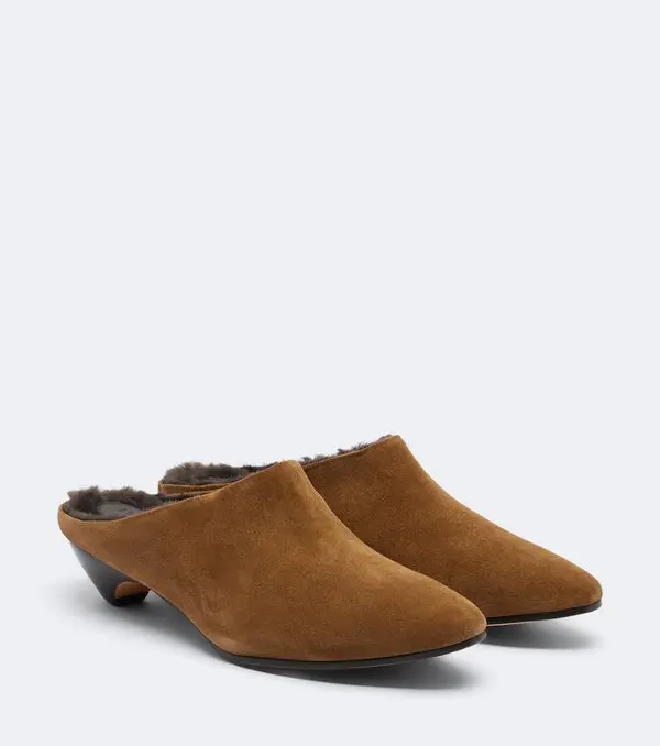 Le Monde Beryl Allegra Shearling-lined Suede Mules