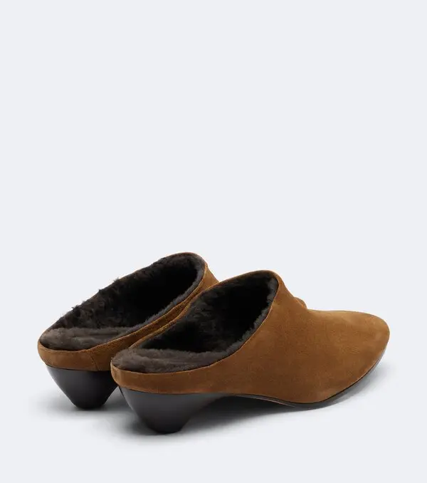 Le Monde Beryl Allegra Shearling-lined Suede Mules