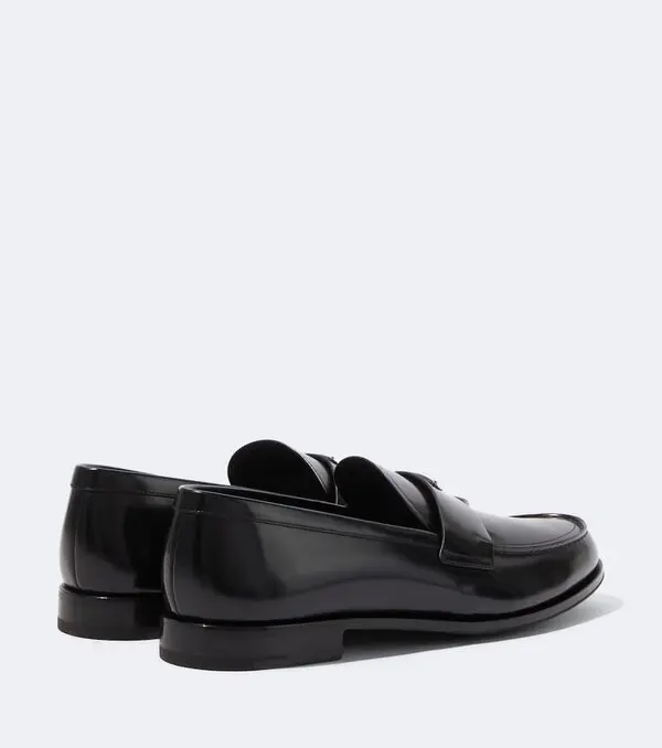 Prada Logo Leather Loafers