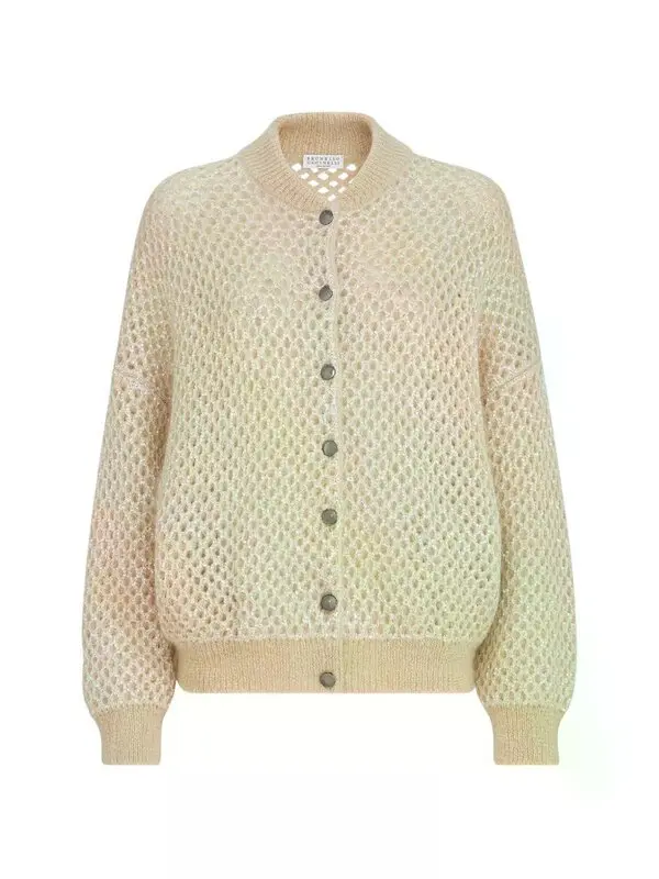 Brunello Cucinelli Net-knit Cardigan - Neutrals