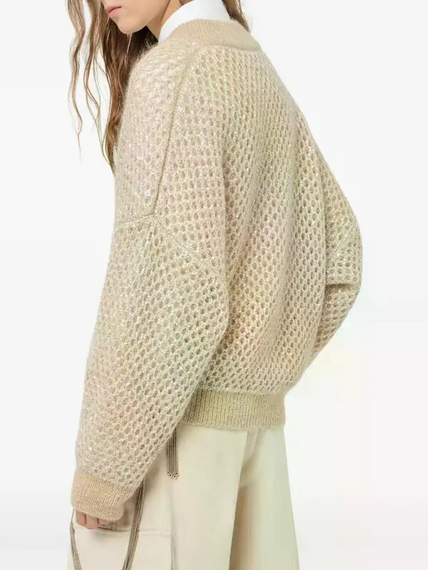 Brunello Cucinelli Net-knit Cardigan