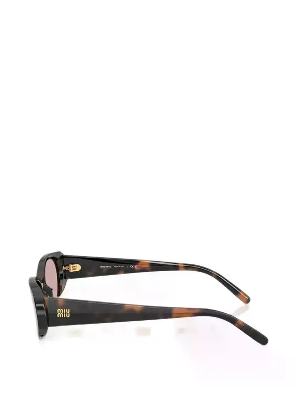 Miu Miu Tortoiseshell-effect Oval-frame Sunglasses