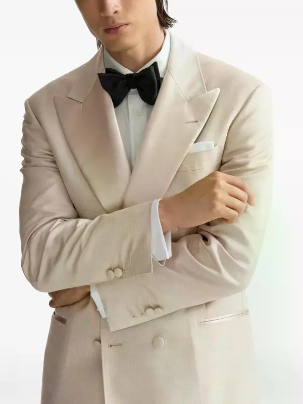 Brunello Cucinelli Silk One-and-a-half Breasted Tuxedo Jacket With Peak Lapels