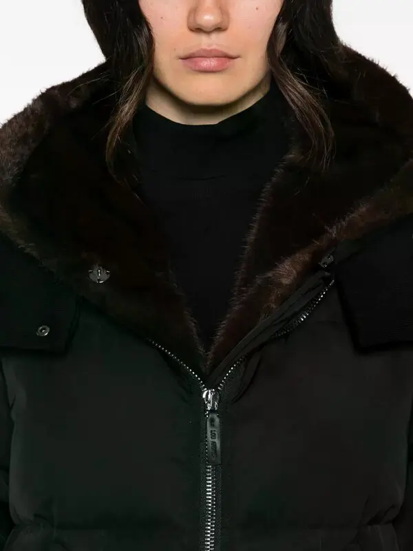 LOU ANDREA Faux Fur-trim Quilted Coat