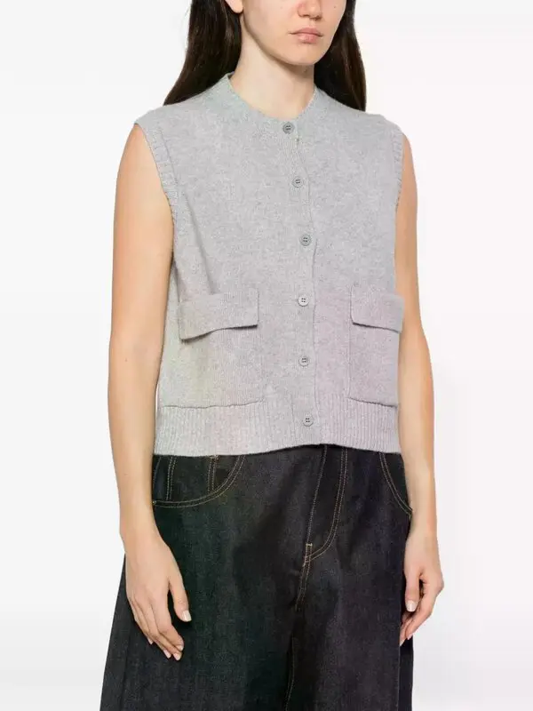 DANIELE FIESOLI Cashmere Button-up Vest - Grey