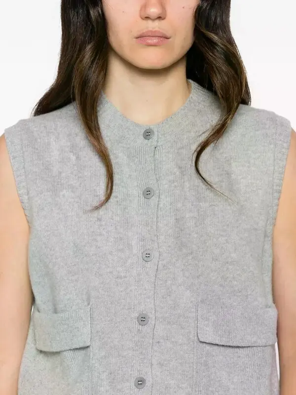 DANIELE FIESOLI Cashmere Button-up Vest - Grey