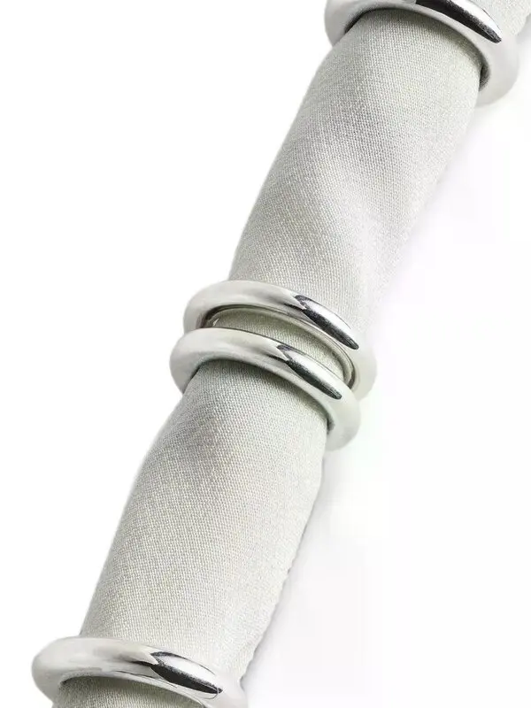 TOTEME Fine Silk Scarf Collar Ecru/black