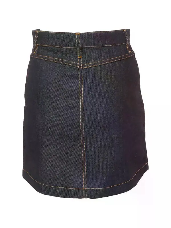 LOUIS VUITTON Front-zip Straight Mini Skirt - Blue