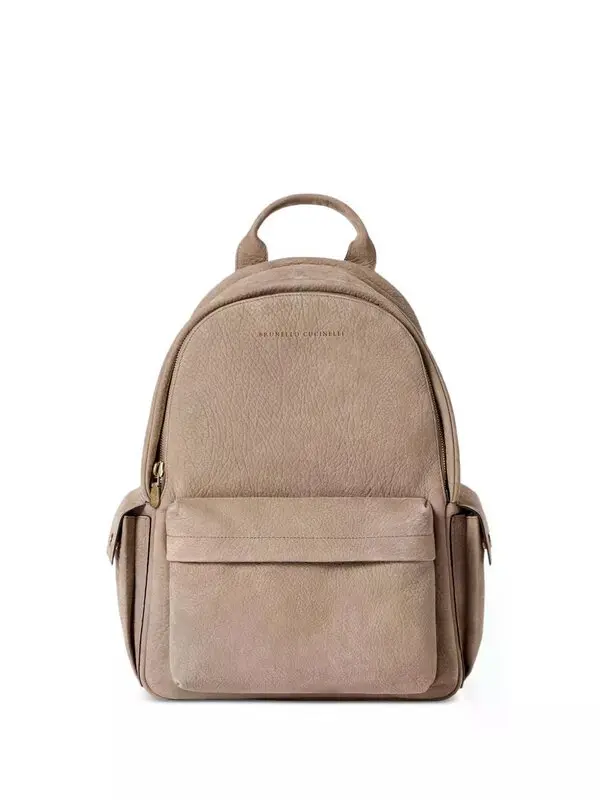 Brunello Cucinelli Textured Nubuck Travel Backpack - Neutrals
